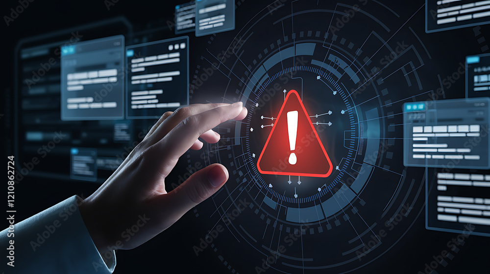 System Alert: Cybersecurity Threat Warning Stock Illustration | Adobe Stock