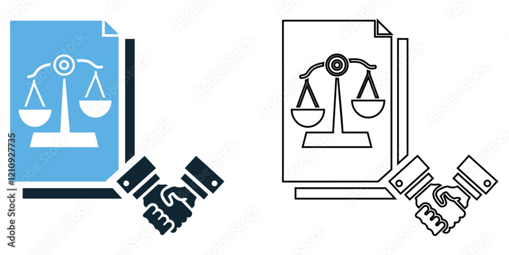 legal agreement icon vector, contracts, handshakes, signatures, and ...