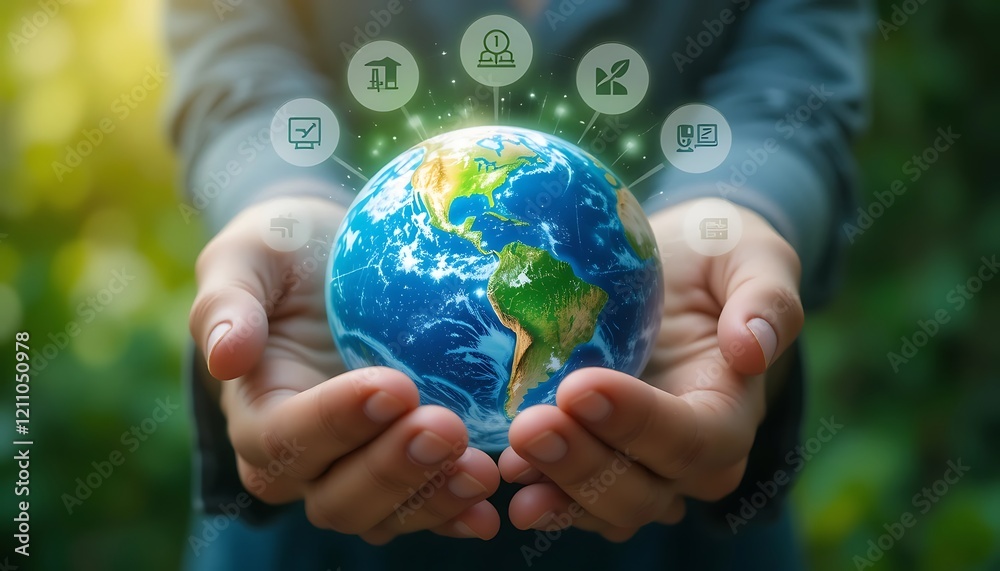 Stock-Illustration „Global connectivity and sustainable development ...