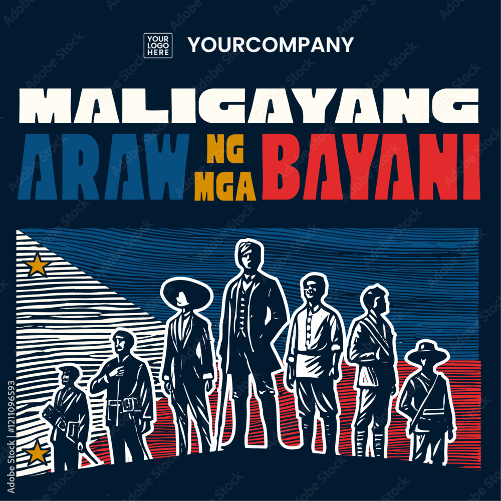 National Heroes Day Araw ng mga Bayani Social Media Template Stock ...