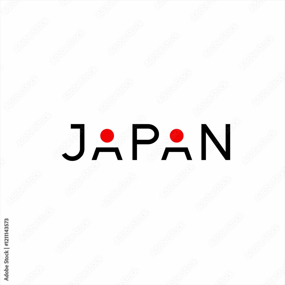 Design the word "Japan" with the Japanese flag symbol on the letter A ...