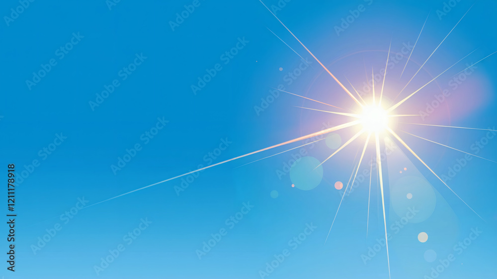 Stock-Illustration „a lens flare effect against a clear blue sky. The ...