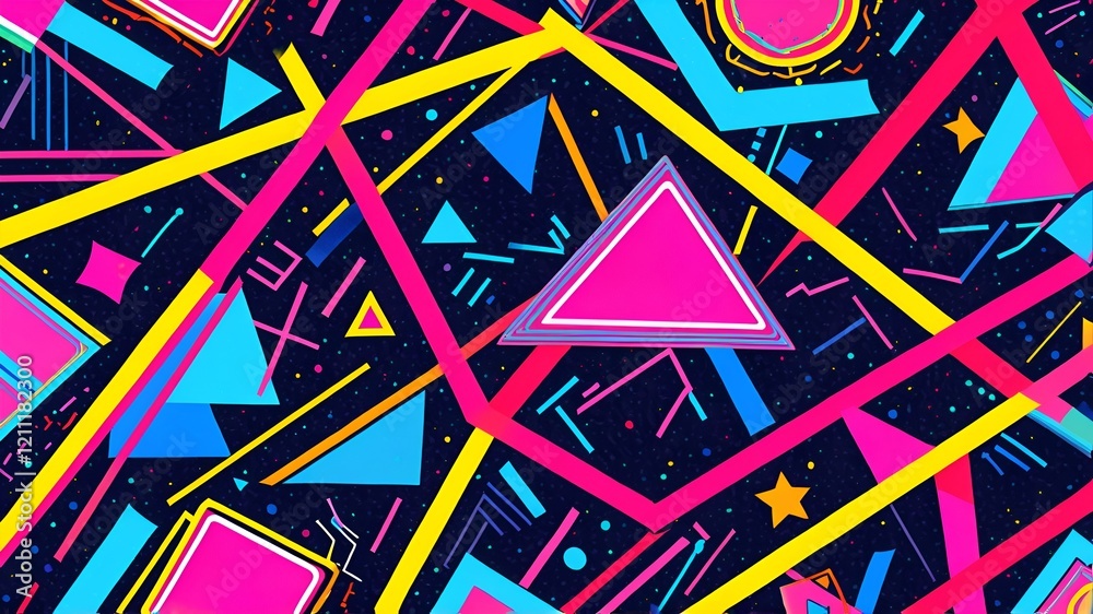 abstract 80s wallpaper, retro design pattern, 80s-inspired decor ...