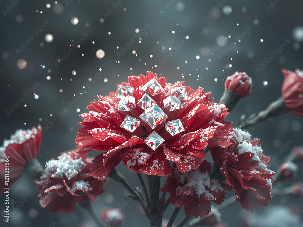snowing diamonds on red carnations, smokey, graffiti art, behance premium, behance hd, 2d game ...