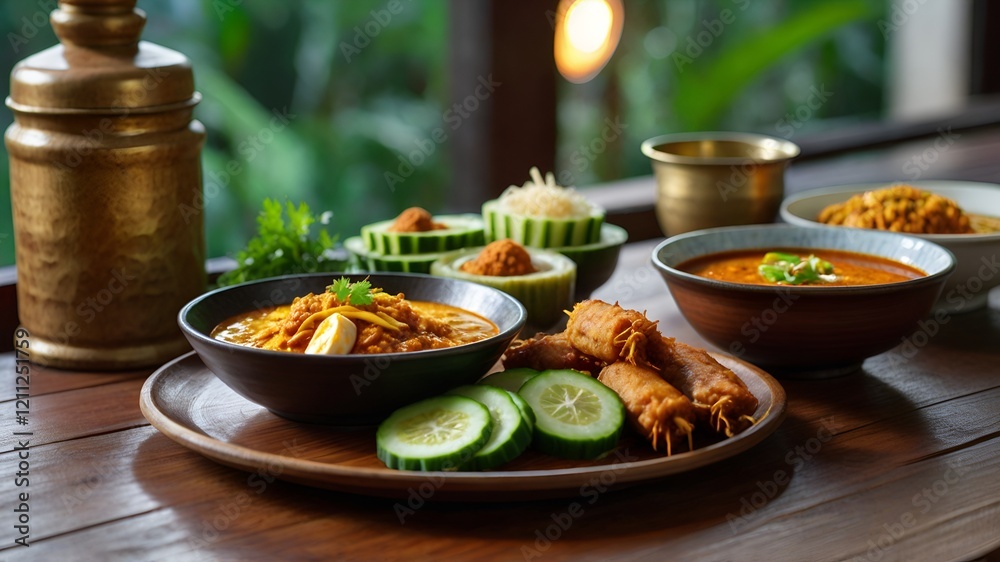 traditional Malaysian food, Nasi Lemak, Roti Canai, Satay skewers ...