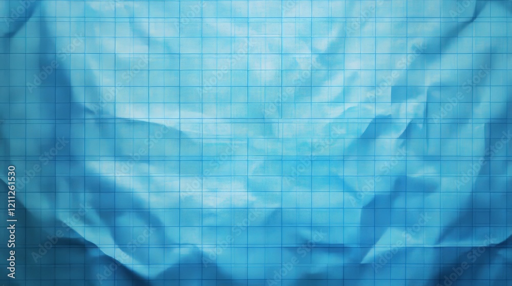 Wrinkled blue gridded fabric texture Stock Illustration | Adobe Stock