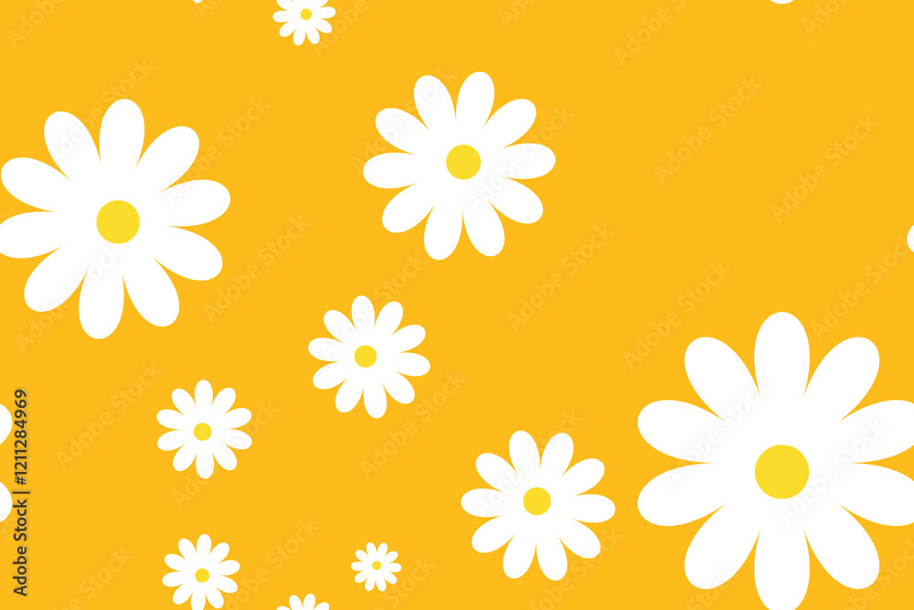Vintage Daisy Pattern Printable. Blossom Vibrant Visual Perfect for ...