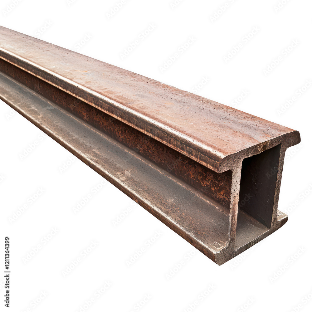 Rusty Steel I-Beam Exhibiting Aged Appearance in Industrial Setting ...