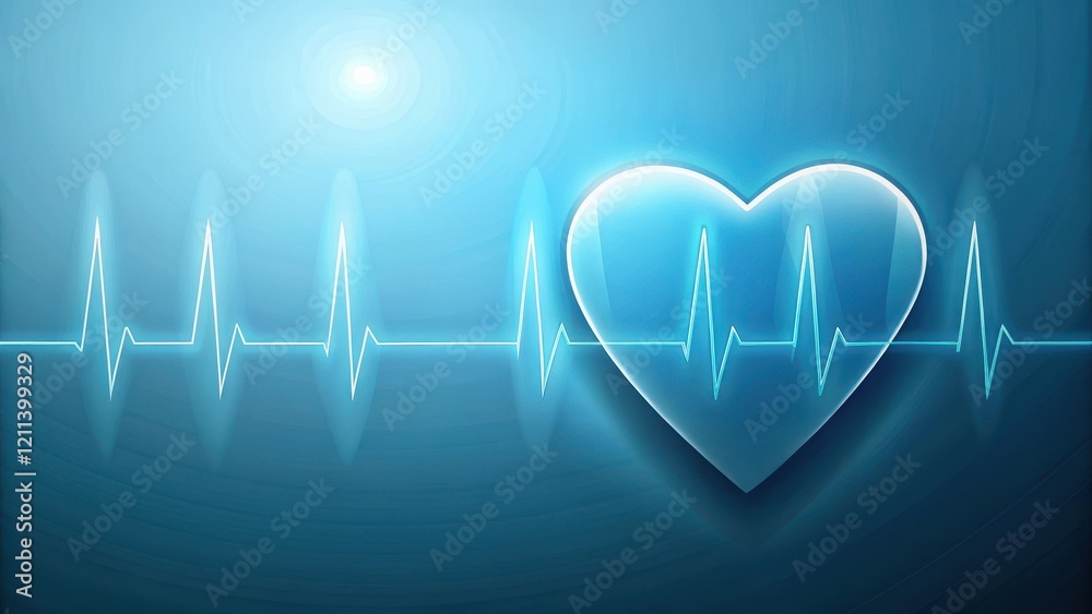 Heart Rate Monitor A Vibrant Blue Medical Illustration Featuring a ...