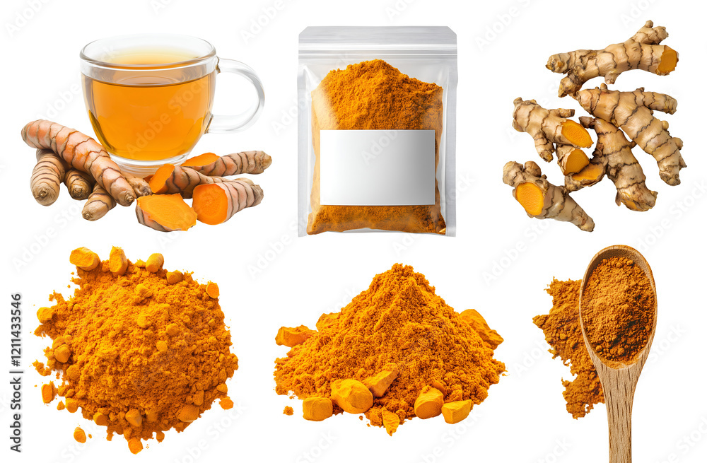 Turmeric, Curcuma longa spice plant flavouring fragrance bud herb, many ...