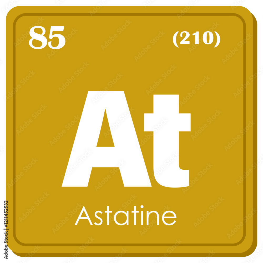 Astatine Chemical Element Square Icon in Periodic Table Isolated on ...