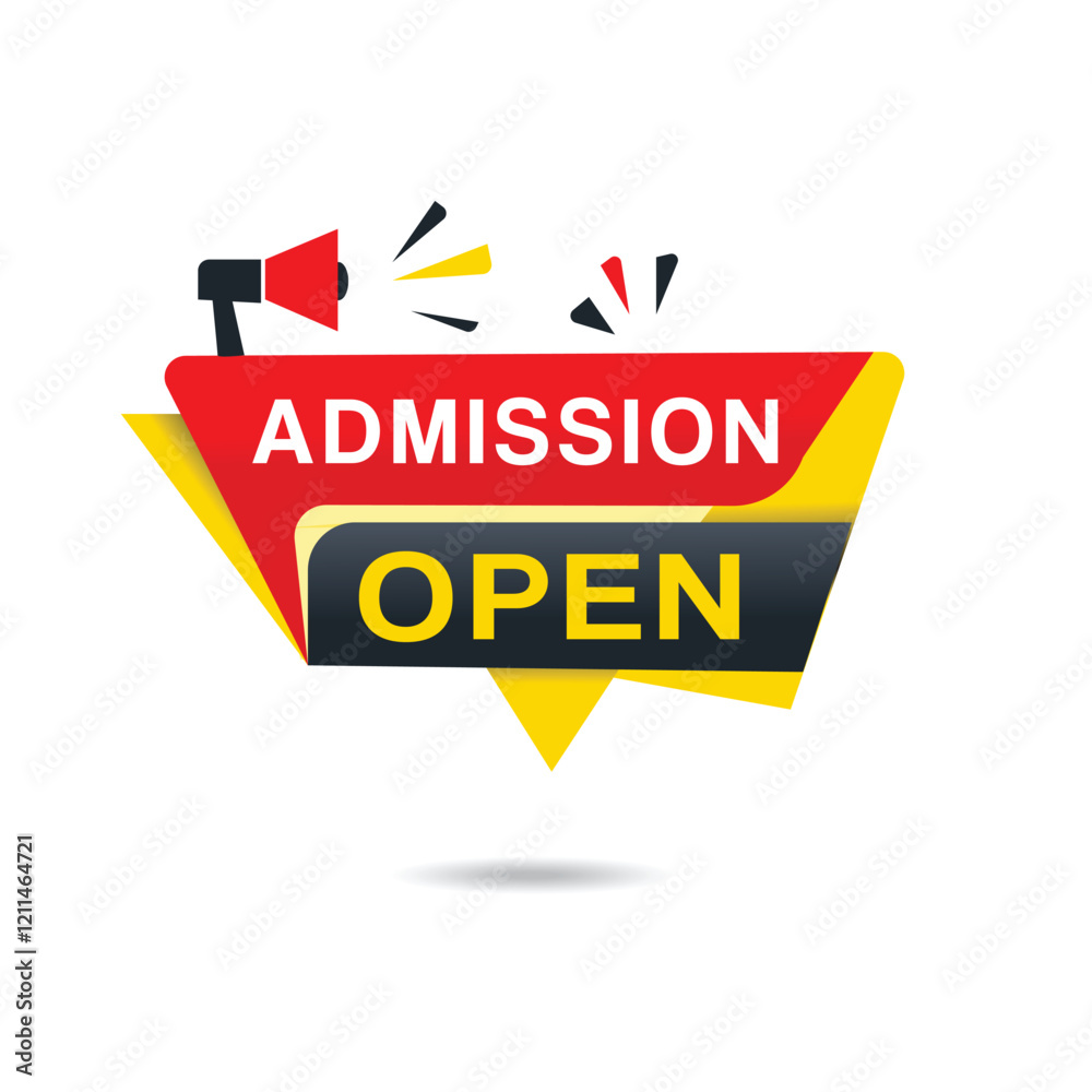 Admission open label modern announcement banner isolated vector ...