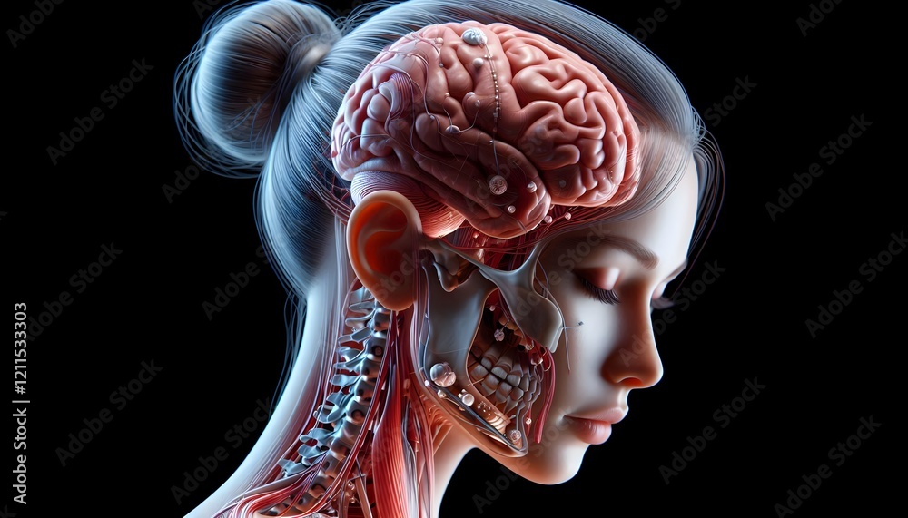 human female brain anatomy Stock Illustration | Adobe Stock