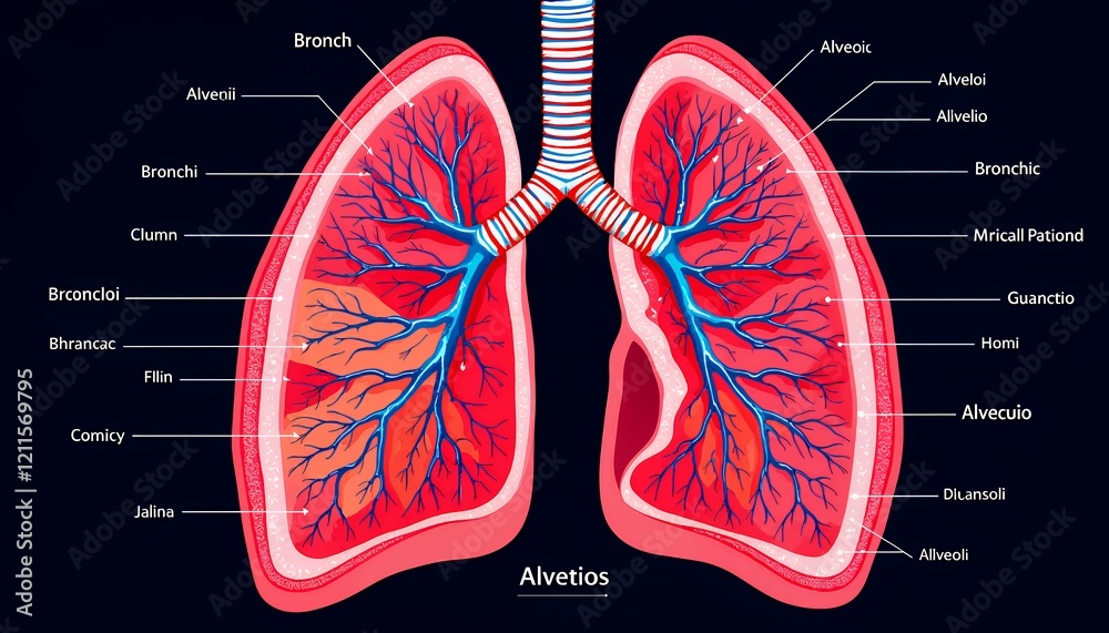 Highly Detailed 3D Render of Human Lungs: Anatomy Illustration for ...