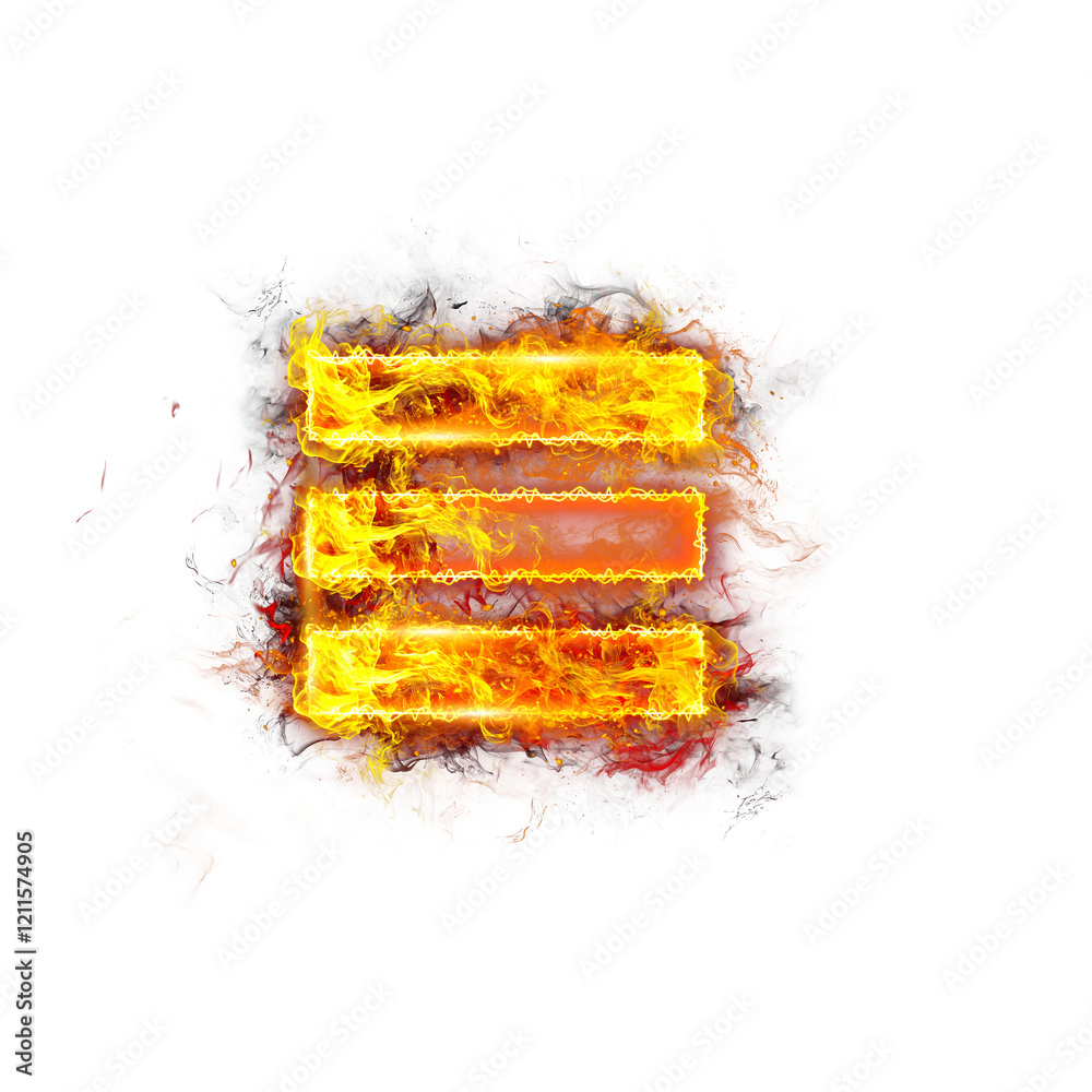 Realistic Fire Alphabet E Transparent PNG Stock Photo | Adobe Stock