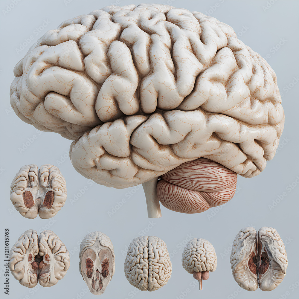 Ilustración de Stock Highly detailed, anatomically accurate 3D model of ...