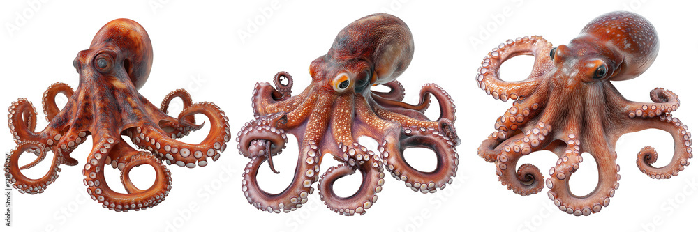 Marine animals fish species clip art collection. A hyper-realistic ...