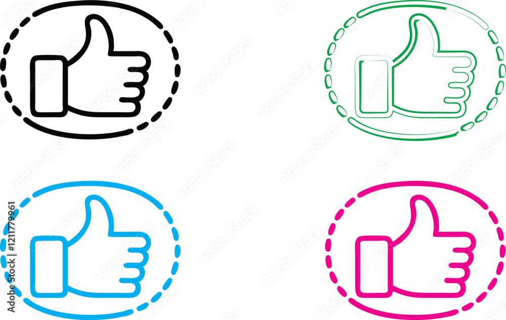 Image vectorielle Stock Minimalist thumbs up icons, flat design ...