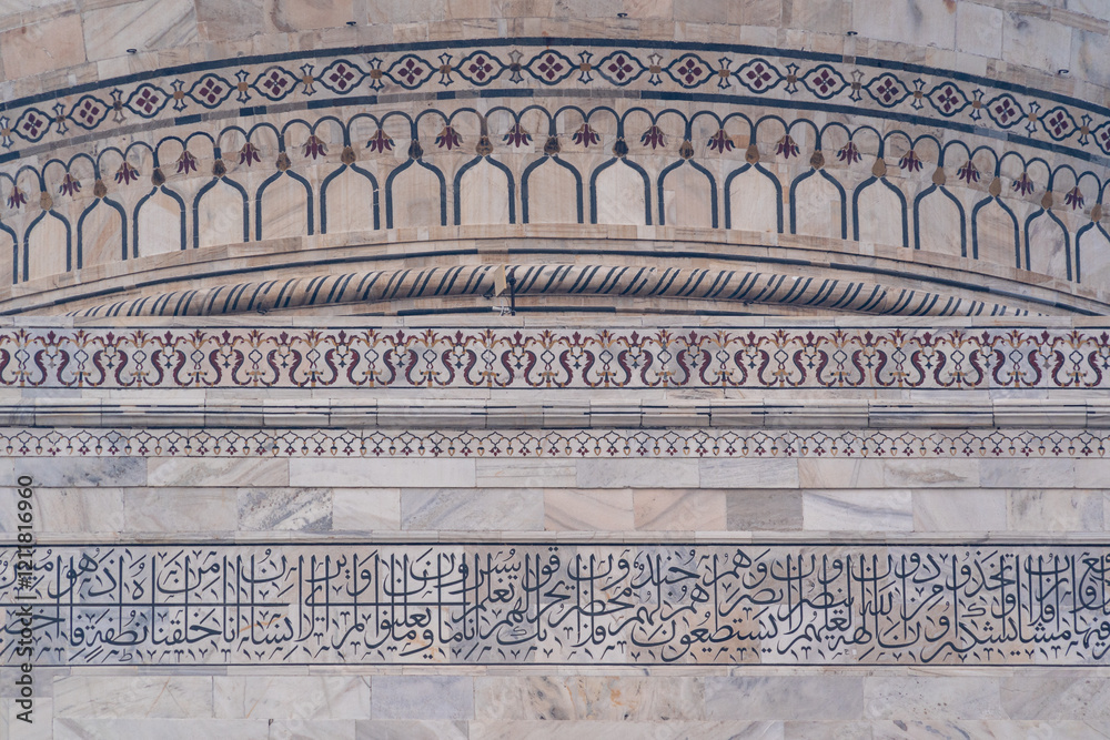 India. Uttar Pradesh state. Agra. Taj Mahal. White marble mausoleum ...
