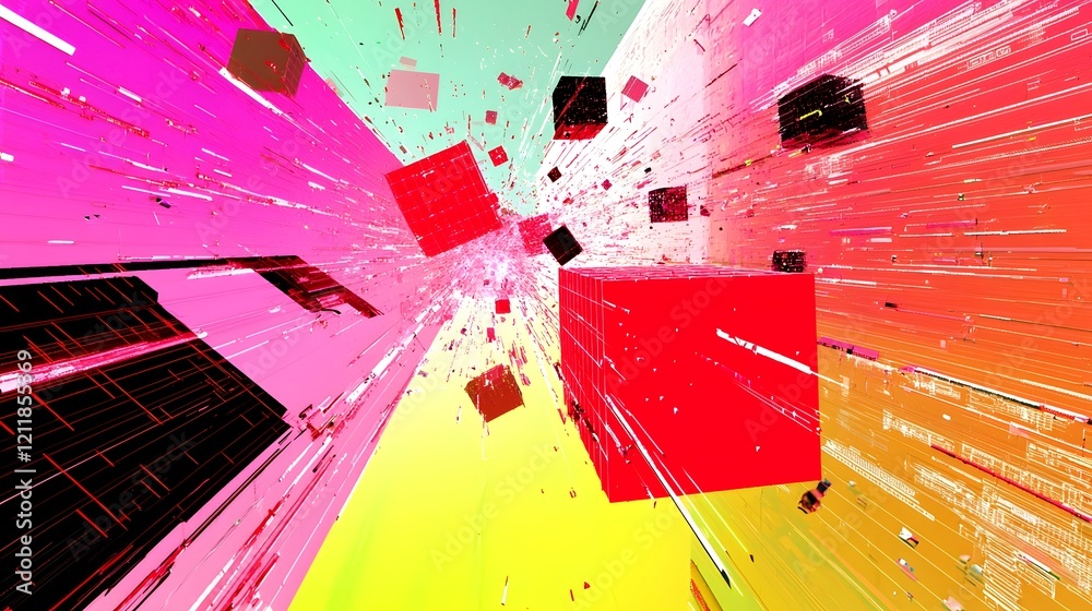 Visually striking digital depicting a quantum computing model ...