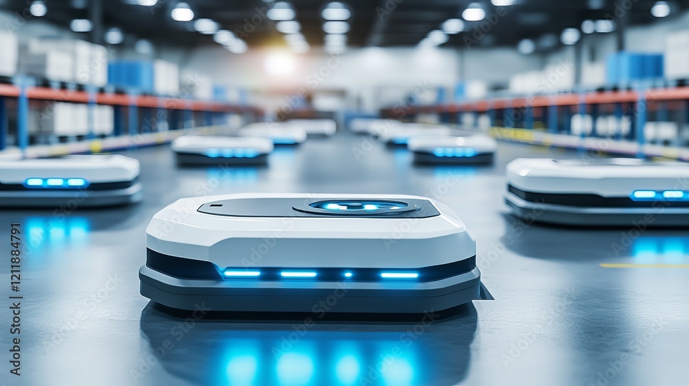 Robotic warehouse logistics center, distribution hub with automated ...