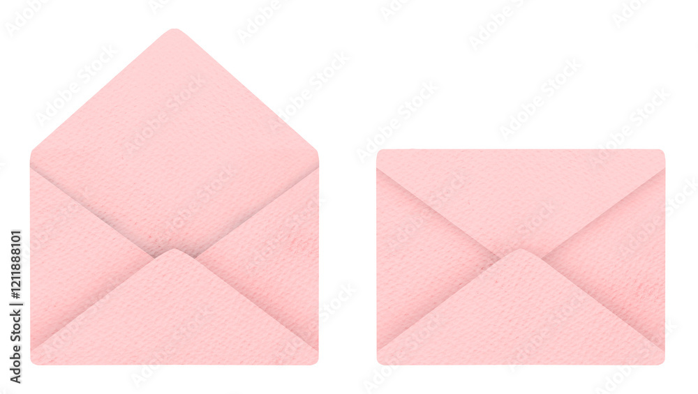 Stock-Illustration „pink open and closed envelope for letters ...