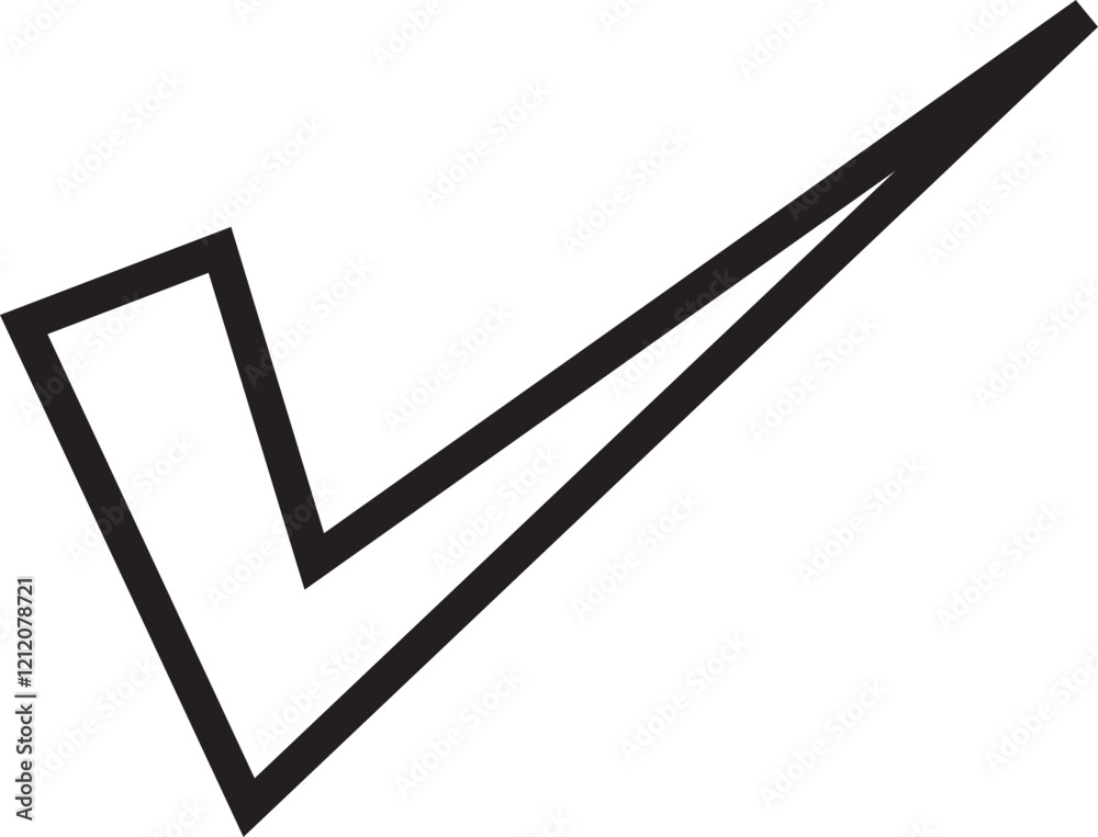 Tick mark approved black outline icon. Check mark symbol for website ...