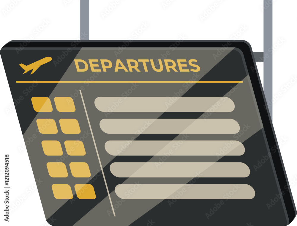 Airport departures board displaying real time flight information ...