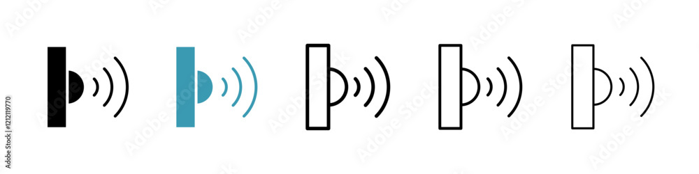 Infrared icons pack in black and blue colors Stock Vector | Adobe Stock