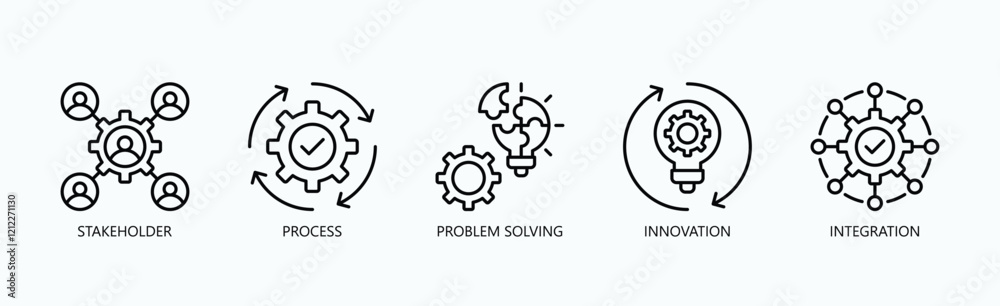 Mastering Business Excellence Icon Set Isolated Vector With Icon Of ...