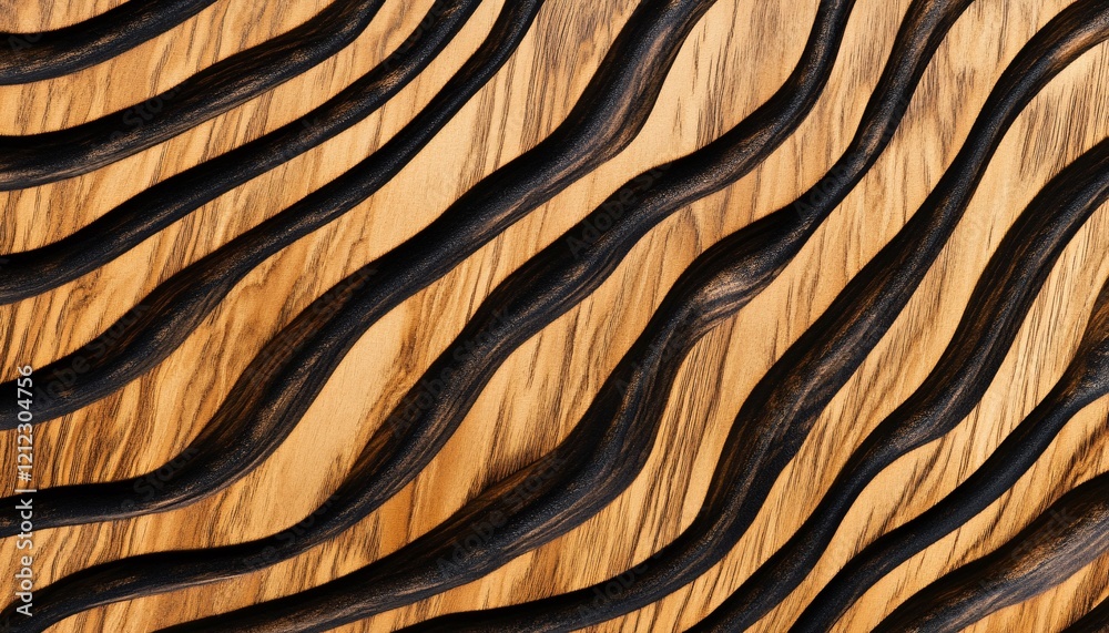 Foto de Stock Intricate Closeup of Zebrawood Revealing Unique Grain ...