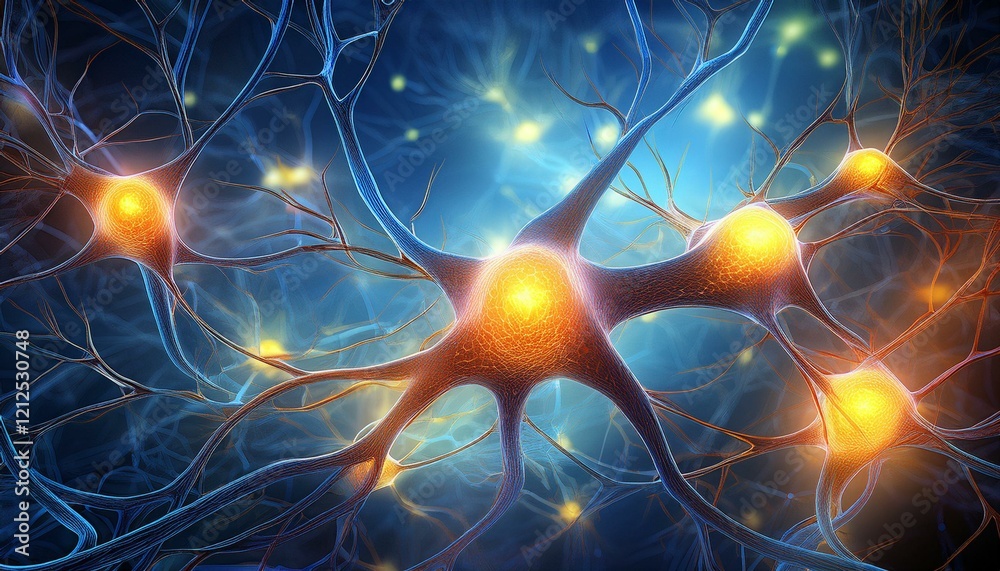 Neuron cells system network with interconnected neurons cells with ...