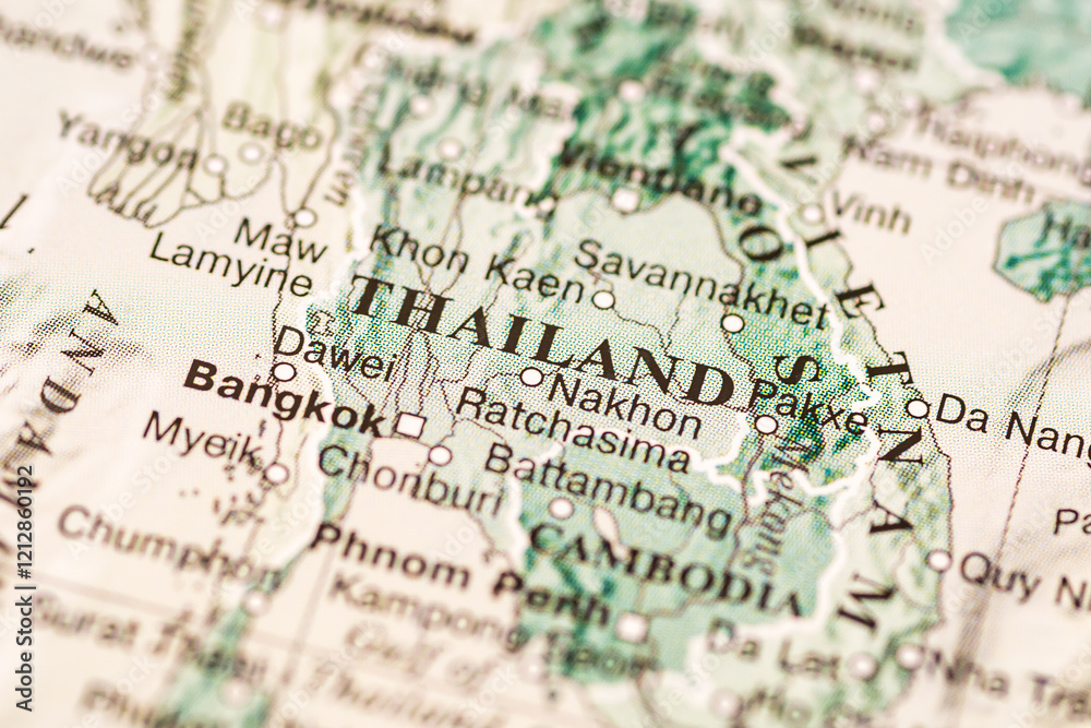 World map.Thailand on the geographical map, world tourism, destination ...