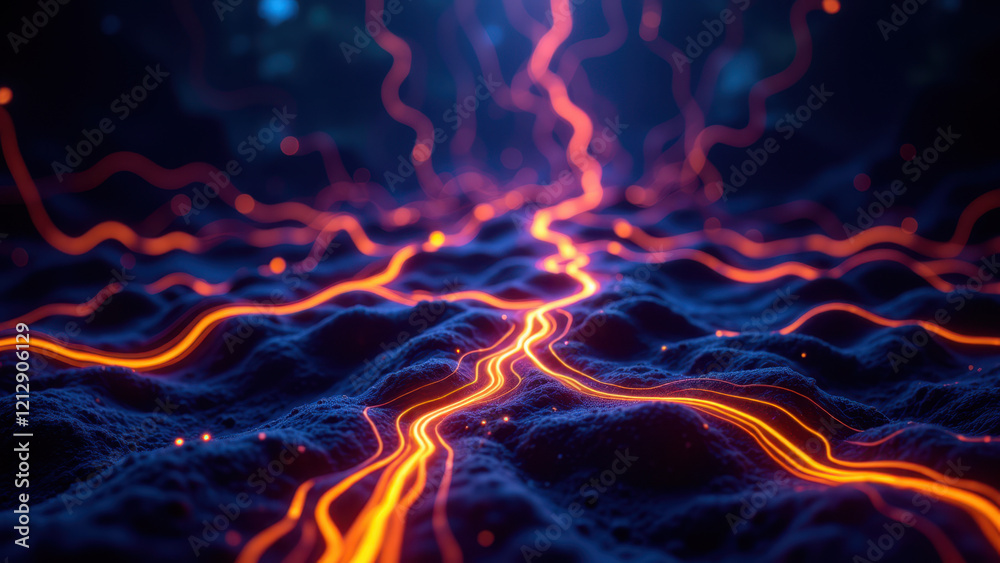 Gamma AI in action with fiery orange energy emanating from underworld ...