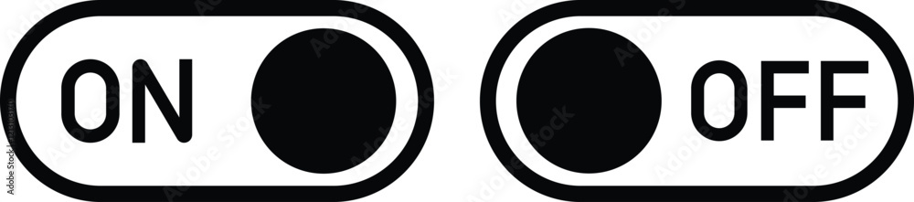 Power On Off Button icon in flat line set. vector for apps or web ...