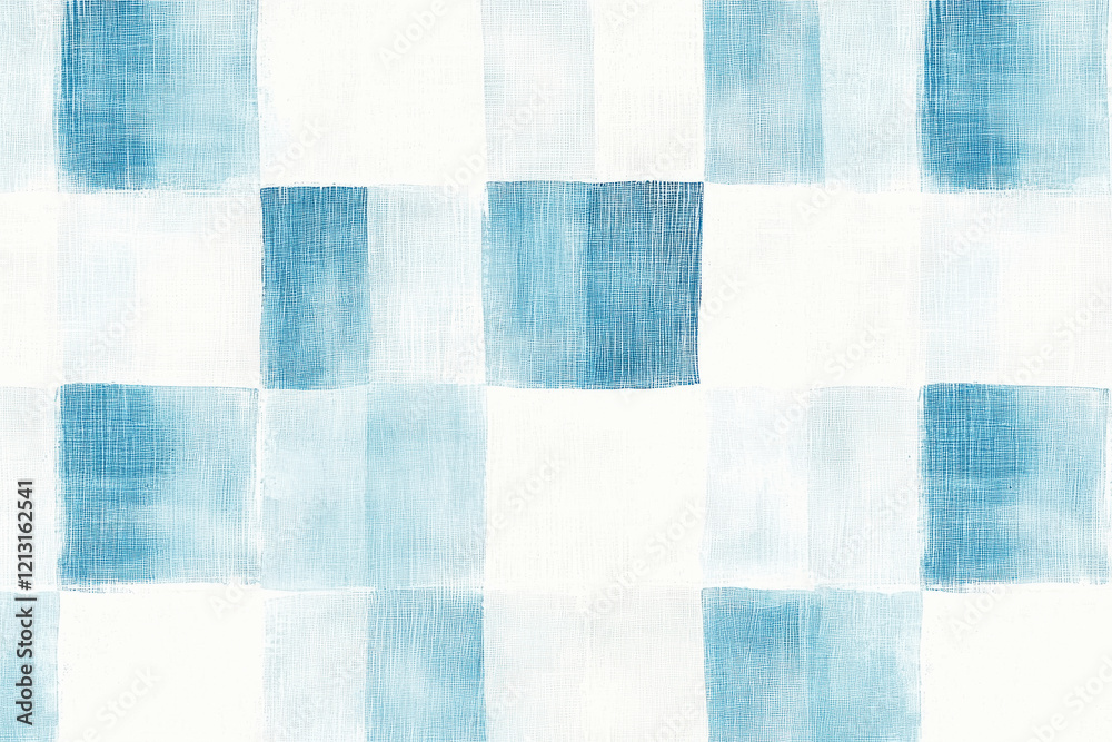 Soft gingham pattern with light blue and white squares in a seamless ...