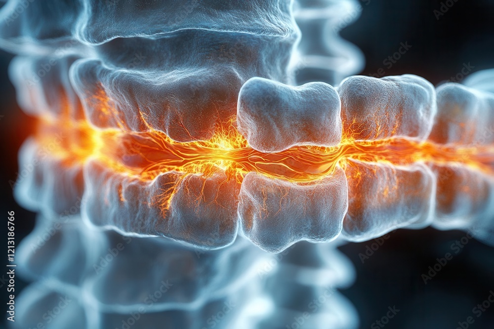 medical illustration featuring detailed 3d rendering of cervical ...