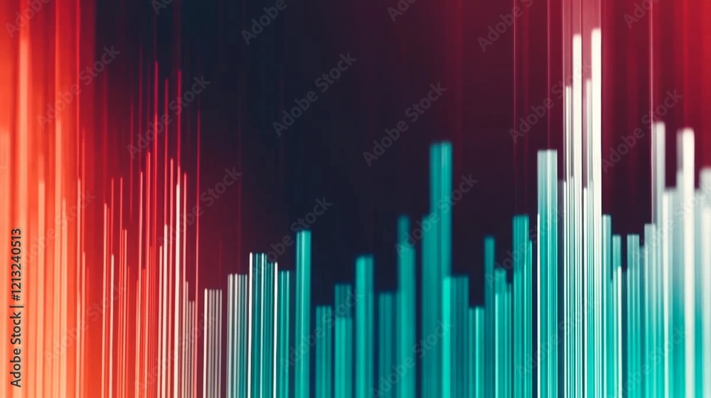 Colorful sound wave visualization depicting energy distribution in an ...