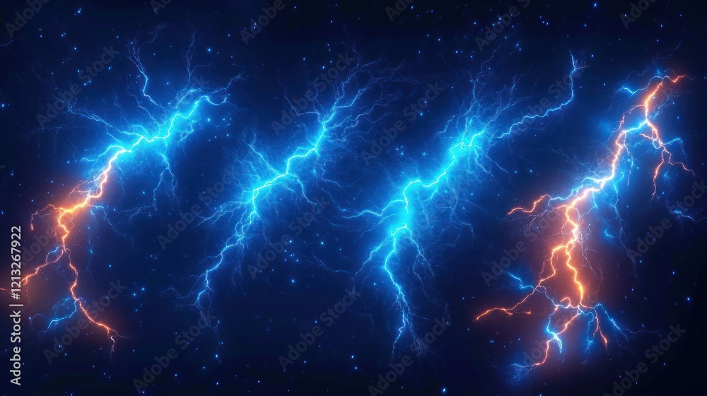 Electric Lightning Bolt Animation Frames Cartoon Vector Set for Game ...