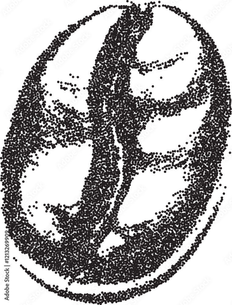 Coffee vintage y2k stipple art, bean halftone stipple brutalist retro ...