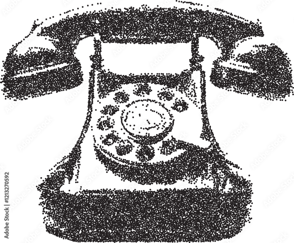 Telephone vintage y2k stipple art, call halftone stipple brutalist ...