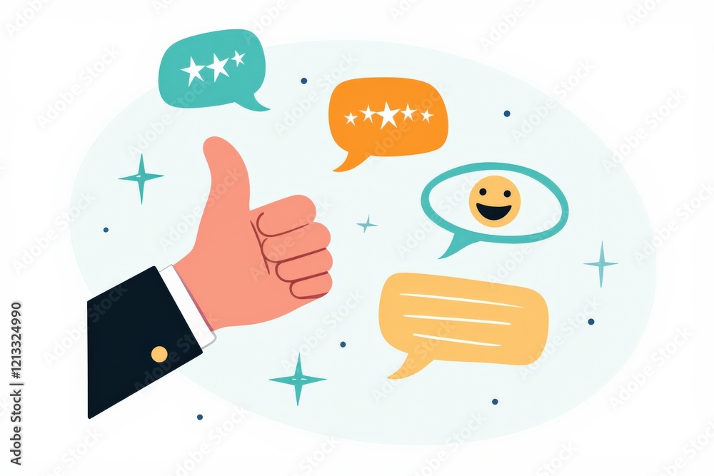Positive Feedback and Customer Satisfaction Concept Featuring Thumbs Up ...