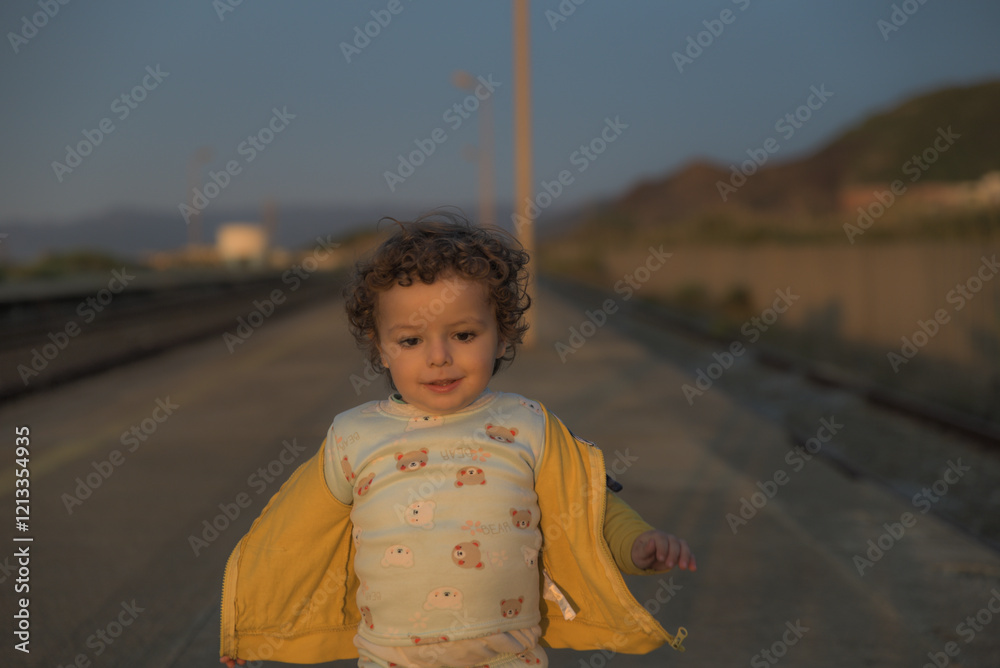 Smiling Arab child boy, A portrait of an Arab boy playing, running and ...