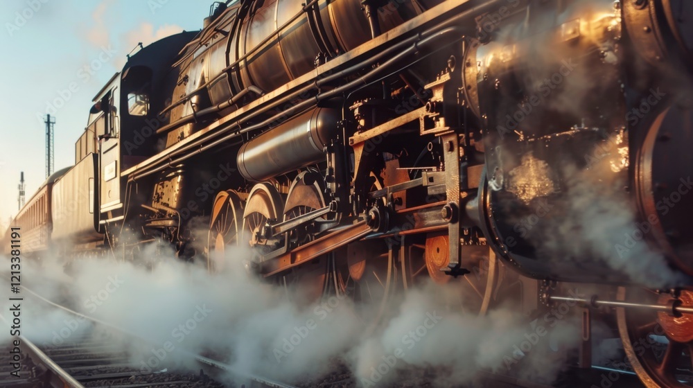 Train Locomotive: A heavy, powerful engine designed to pull vast ...