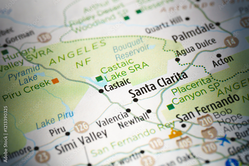 Hughes Fire Castaic Lake Wildfire, Map, Los Angeles Ventura County ...