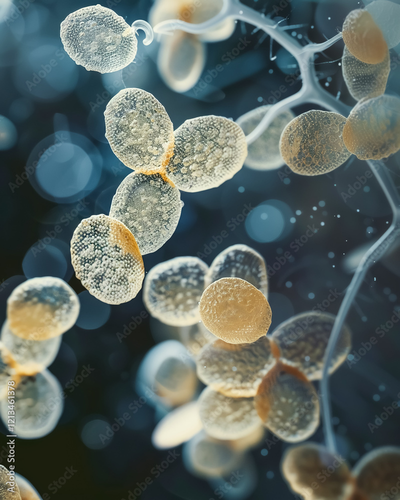 Yeast cells under microscope, showcasing their unique structure and ...