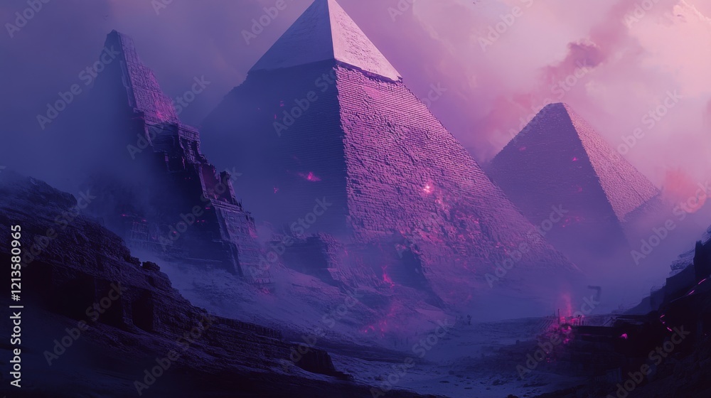 Egyptian pyramids isolated on transparent background. Famous African ...