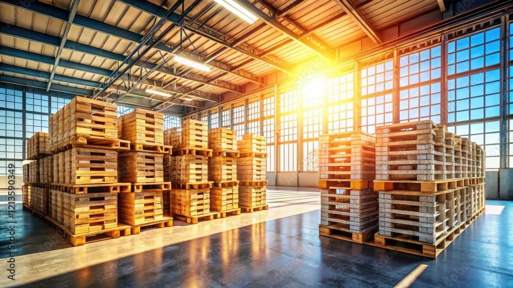 Pallets in a Warehouse Under the Sun: Industrial Storage, Logistics ...