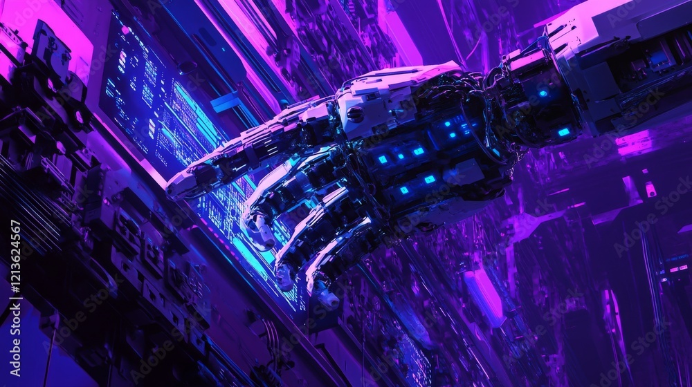 articulated robot manipulator arm, electronic assembly line ...