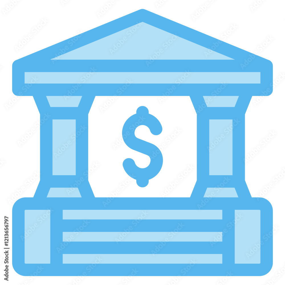 Bank Building Icons For Design Elements Stock Vector | Adobe Stock